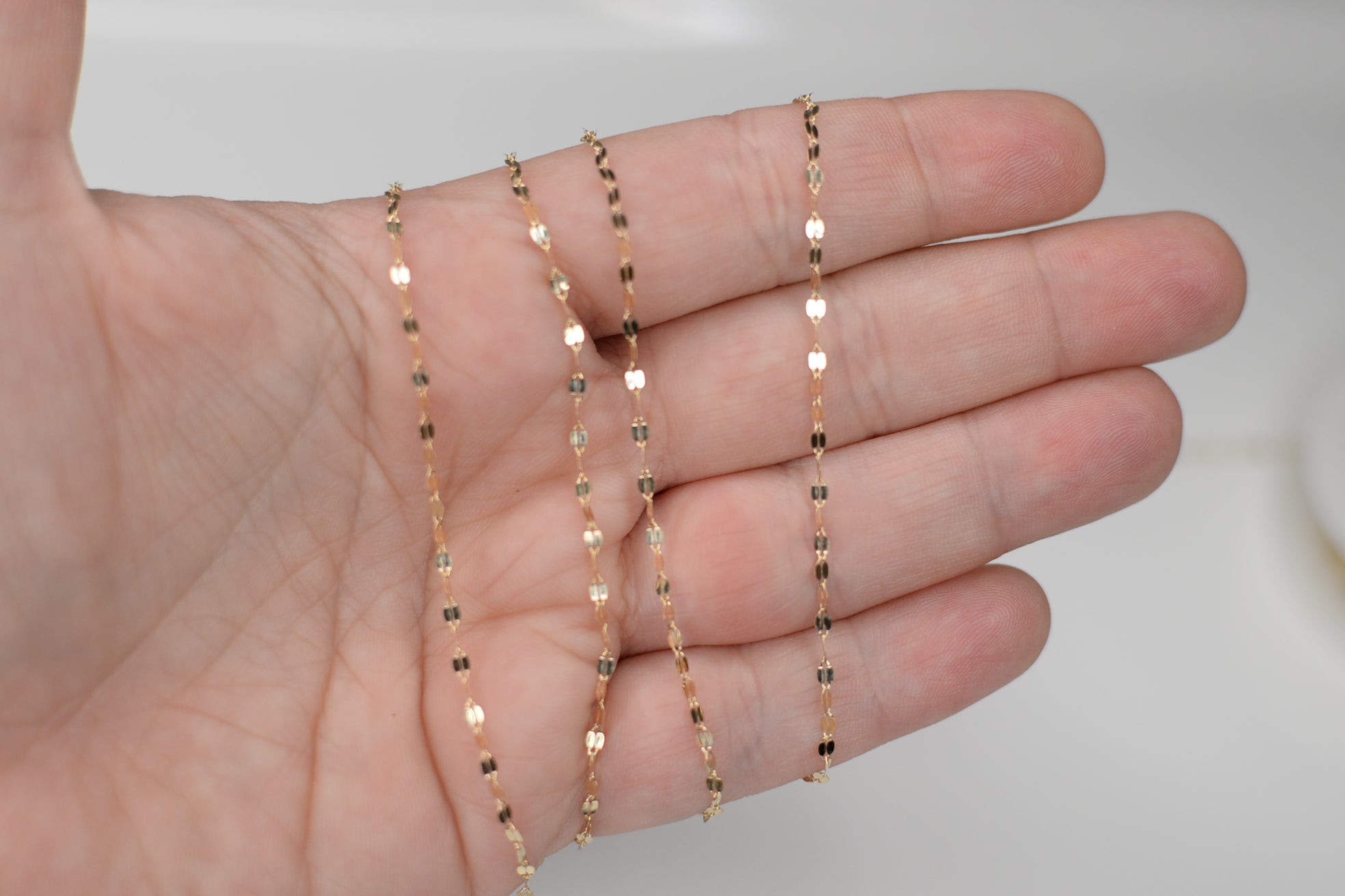 14k gold filled dapped leaf chain | luxe gems & chains