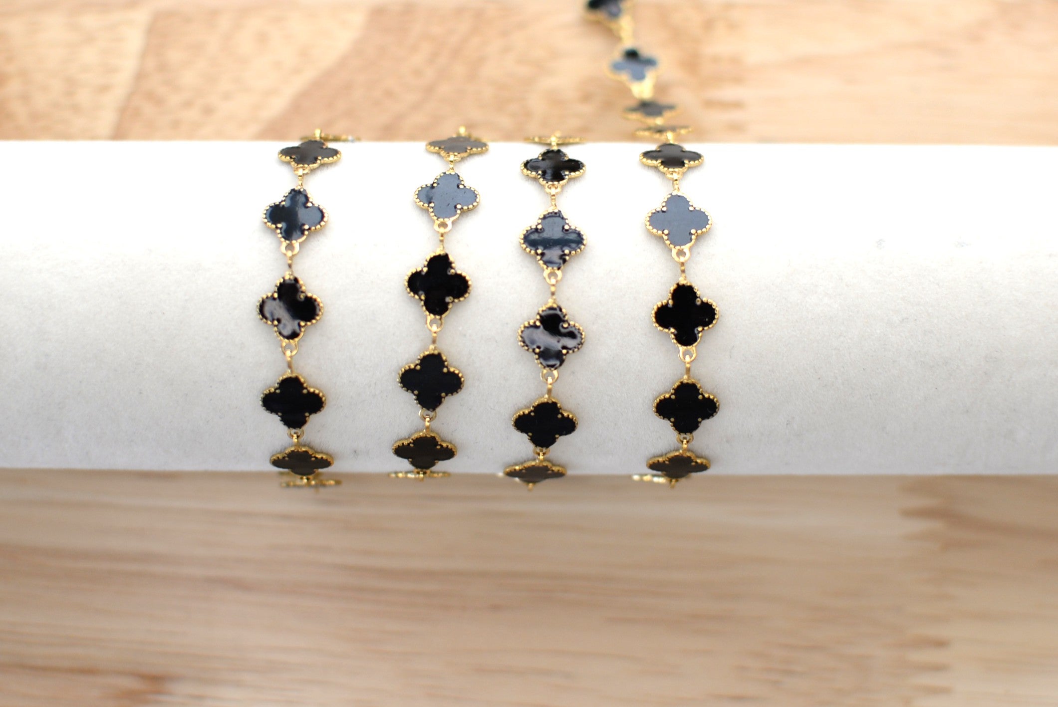 Stainless Steel Black Clover Chain | luxe gems & chains